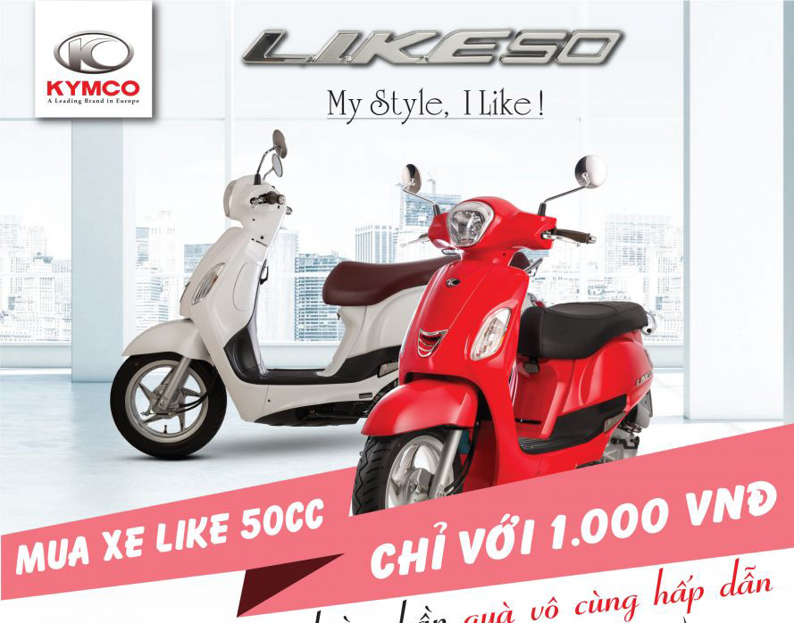 KYMCO Việt Nam tung Ưu đãi sốc: Sở hữu LIKE 50 chỉ 1000đ - Motosaigon