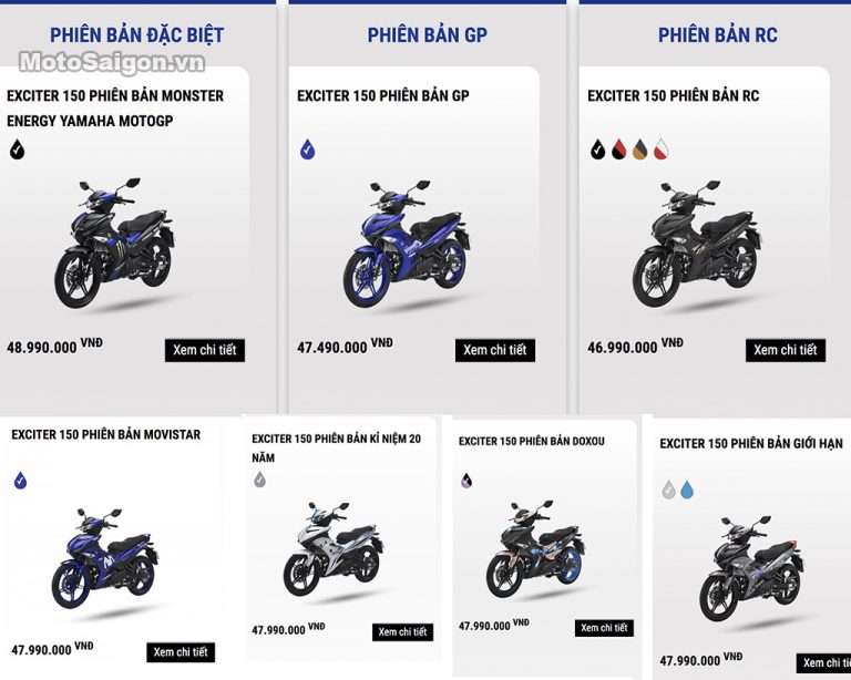 Exciter 155 GP màu xanh Ex155 RC màu trắng đỏ lại lộ hình ảnh - Motosaigon