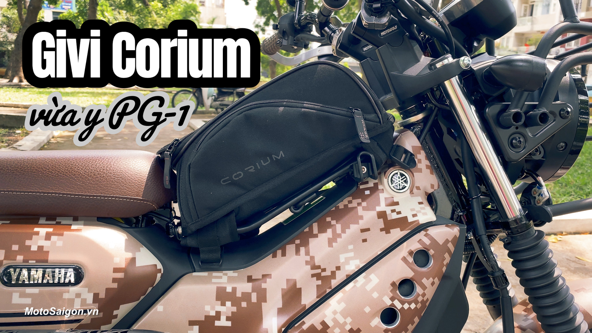 Túi hít bình xăng Givi Corium lắp trên PG-1 vừa y tiện lợi - Motosaigon